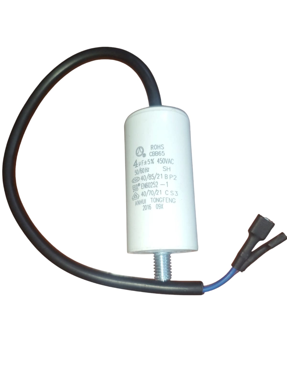 Capacitor De 4 Tubular Con Cable Y Terminales 450 Vac - MELREP