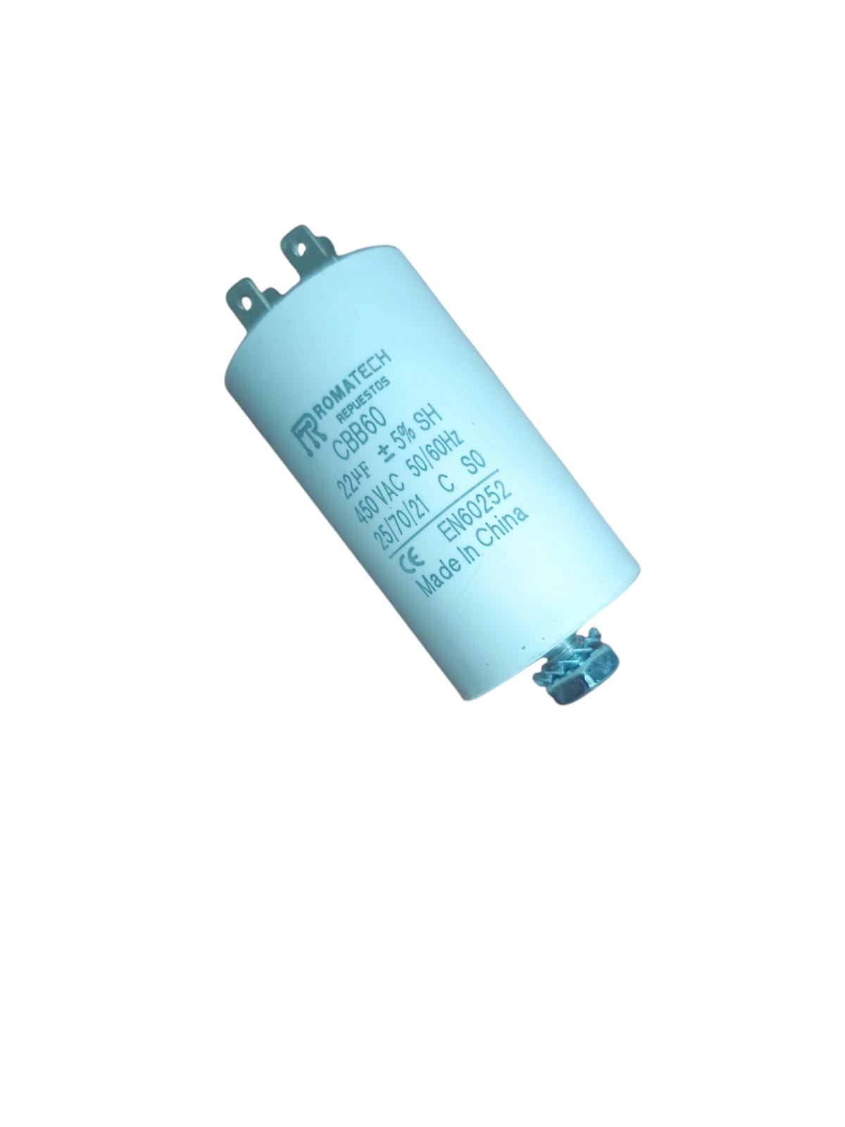 Capacitor 22 MF 450 V 50 - 60 HZ Plástico Con Tuerca - MELREP